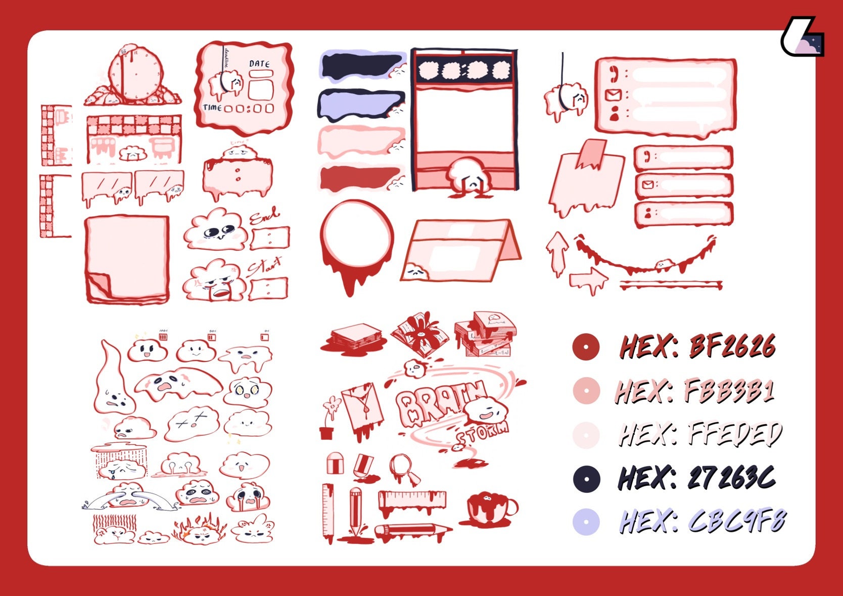 Digital Sticker for Goodnotes little Brain Stickers for Morning Classes ...