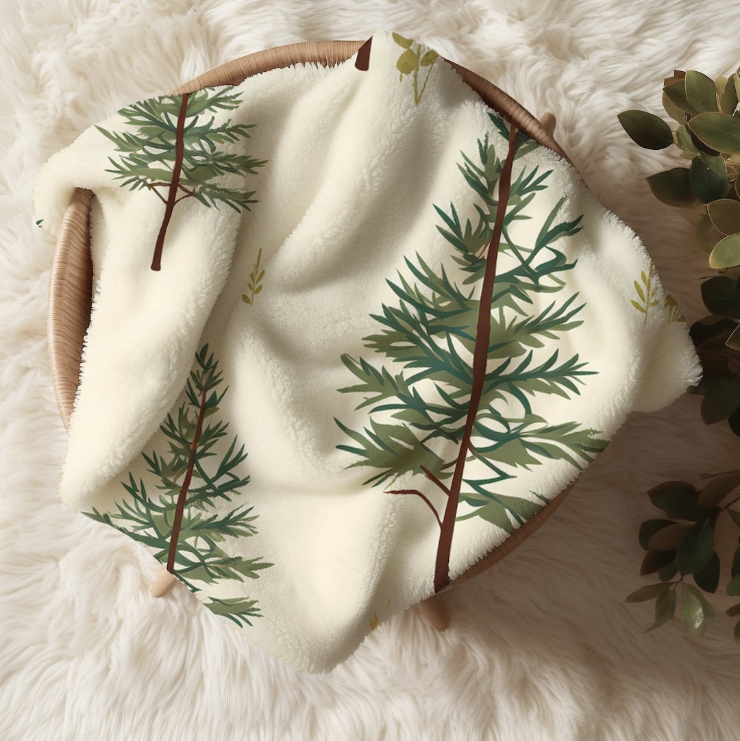 Pine Tree Blanket, One of a Kind, Nature Inspired Design, Soft and Cozy ...