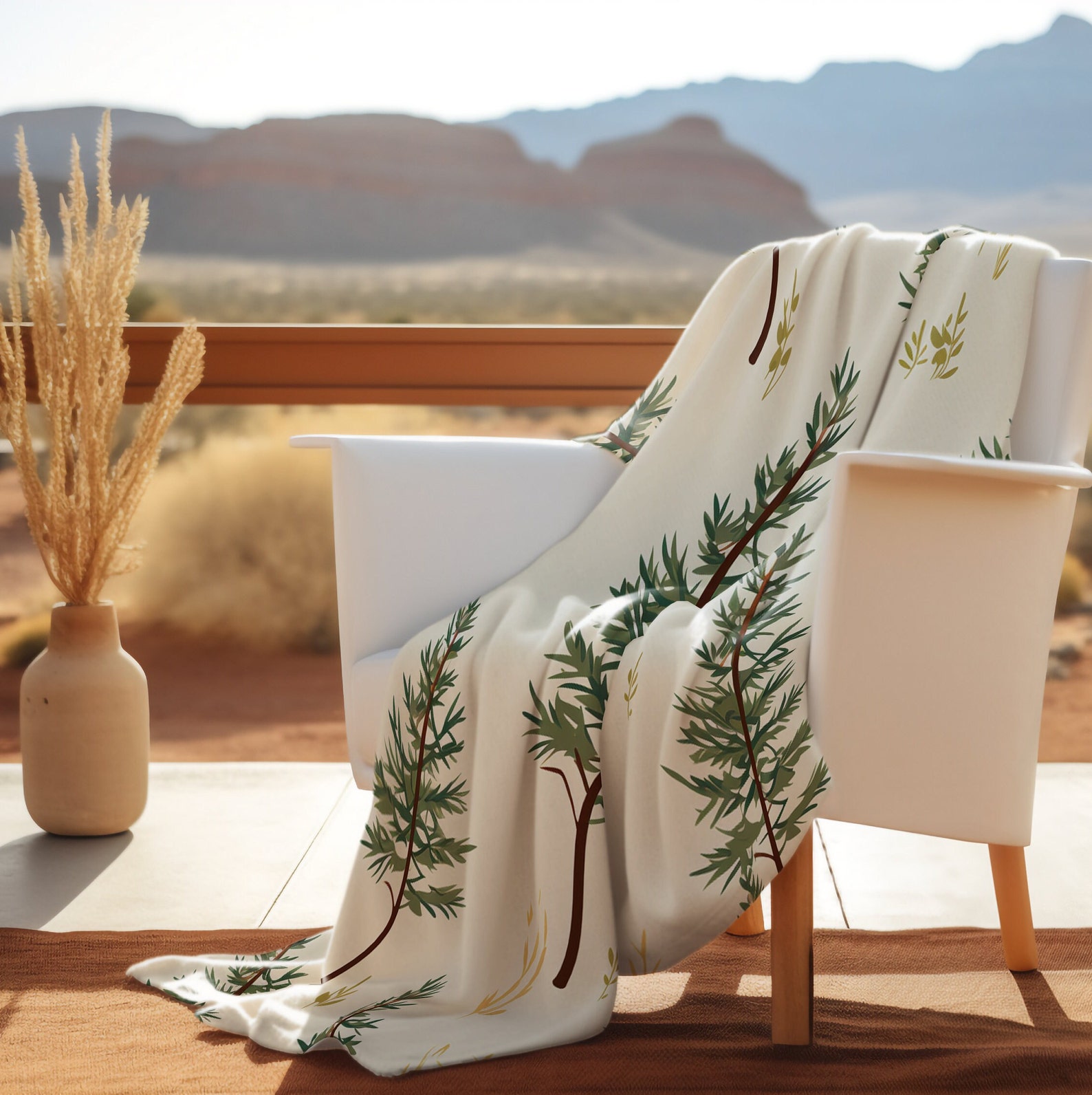 Pine Tree Blanket, One of a Kind, Nature Inspired Design, Soft and Cozy ...