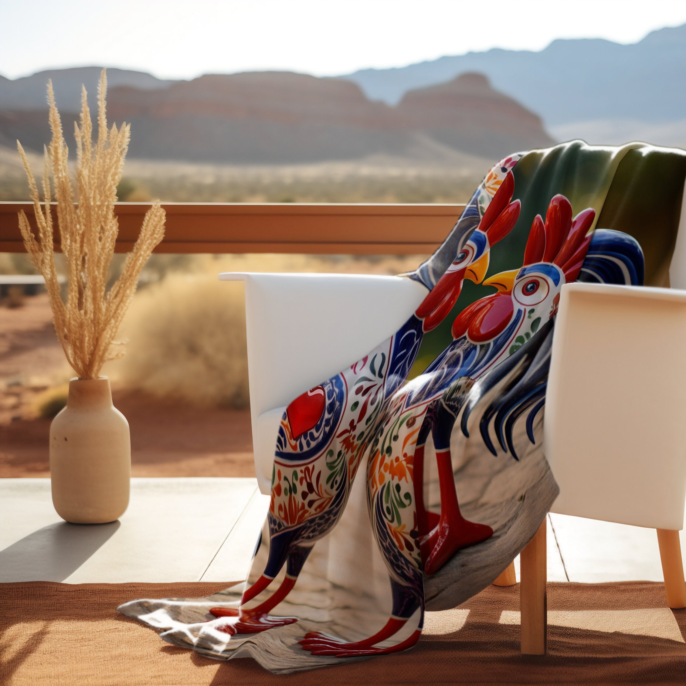 Portuguese Rooster Blanket, Good Luck and Good Virtue Gift, Barcelos ...