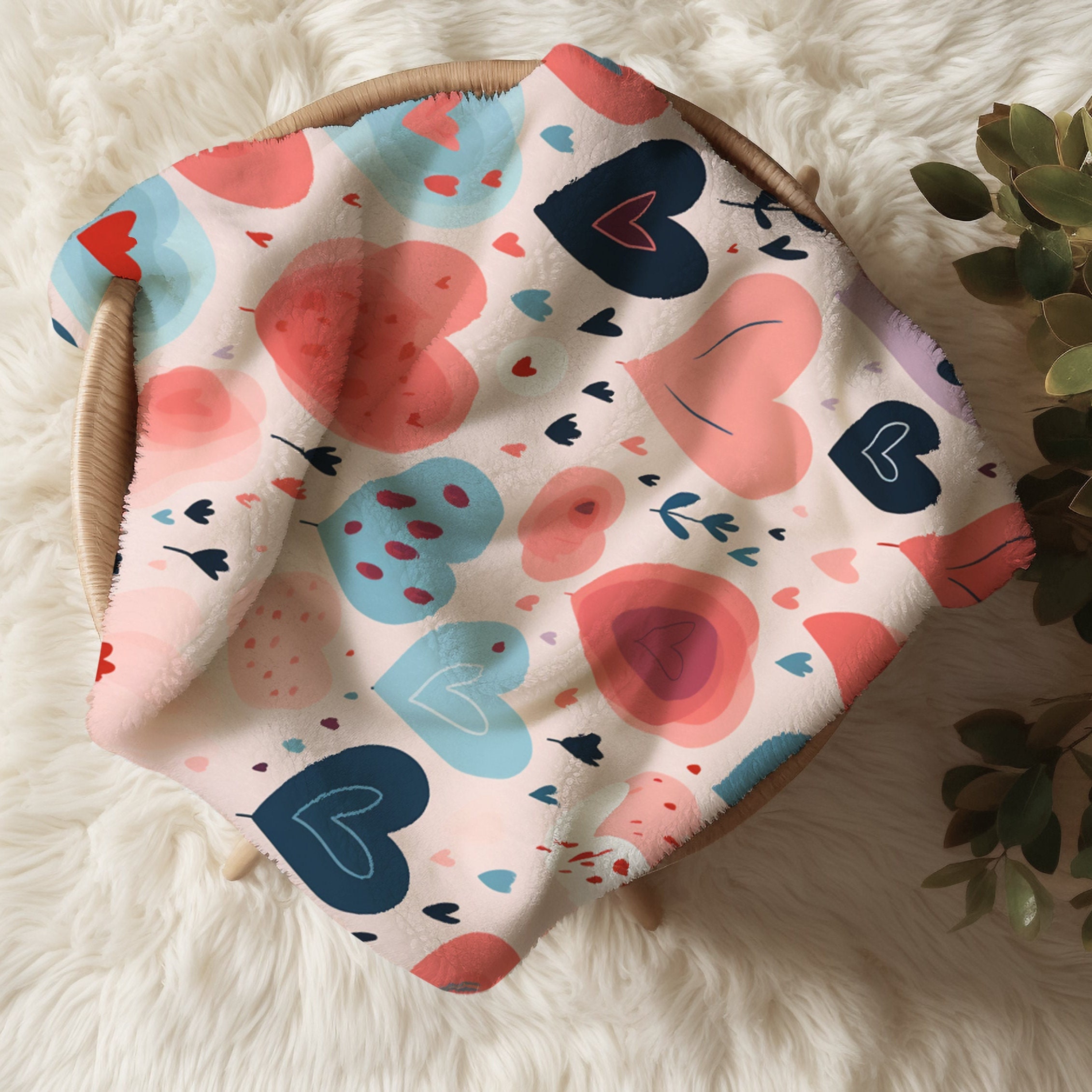 Heart Blanket, One of a Kind, Valentines Inspired Design, Soft and Cozy ...