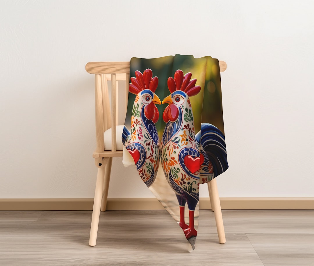 Portuguese Rooster Blanket, Good Luck and Good Virtue Gift, Barcelos ...