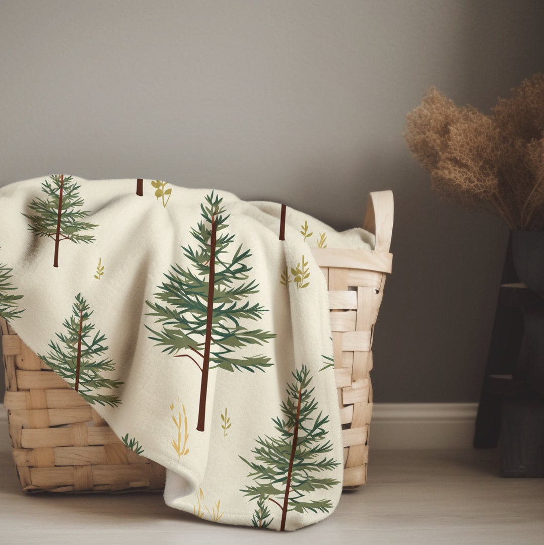Pine Tree Blanket, One of a Kind, Nature Inspired Design, Soft and Cozy ...