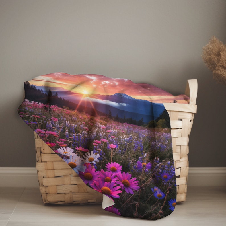 Wildflower Blanket, One of a Kind, Nature Inspired Design, Soft and ...