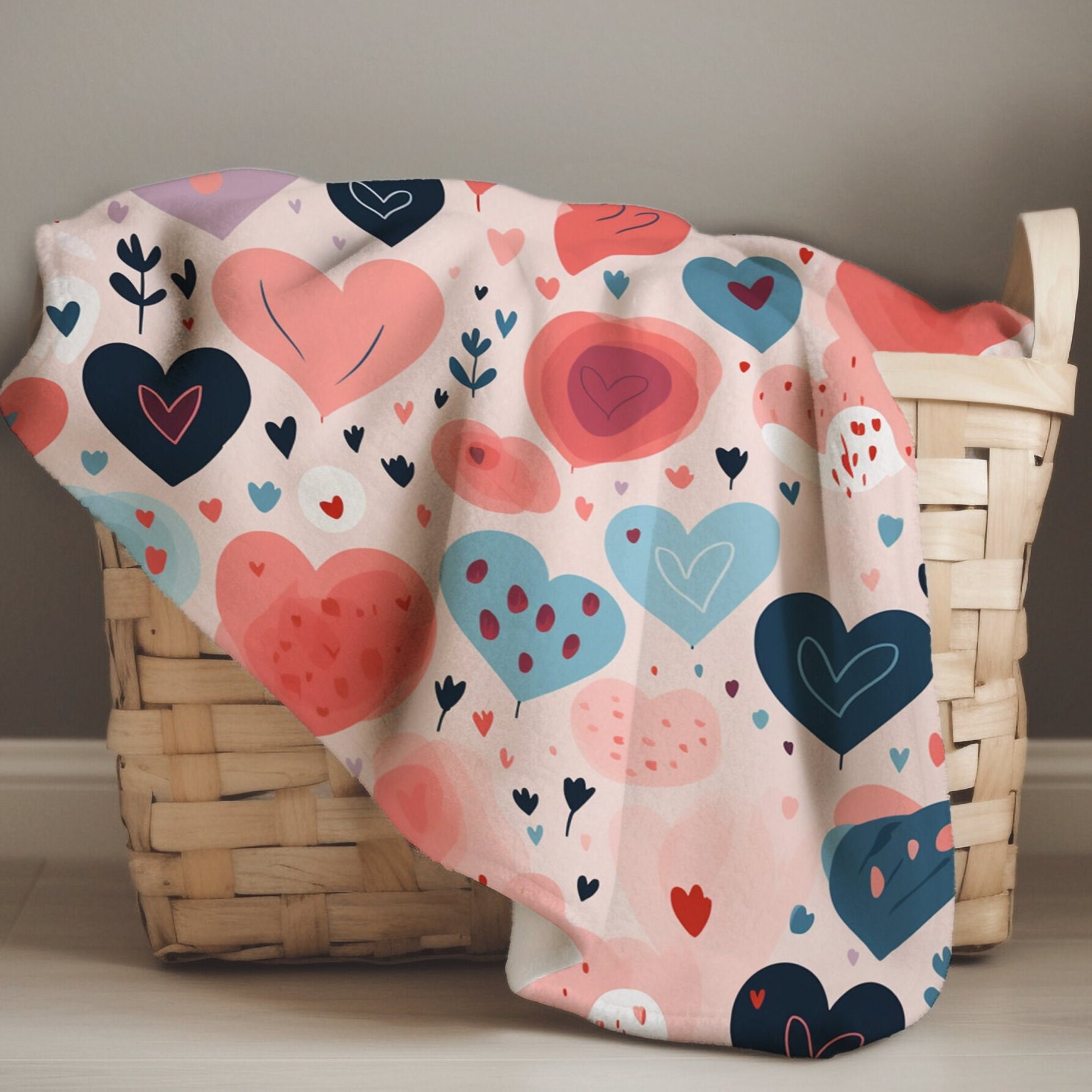 Heart Blanket, One of a Kind, Valentines Inspired Design, Soft and Cozy ...