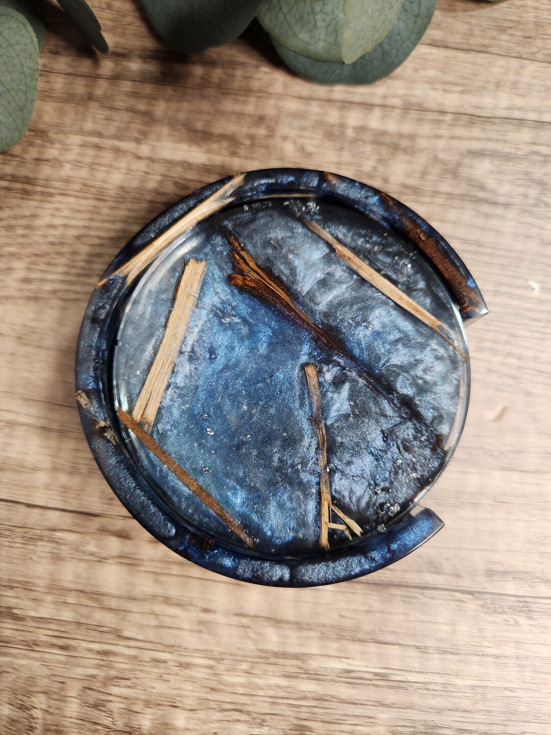 Handmade Epoxy Resin Coasters With Wood Inlay, Coasters With Rustic ...