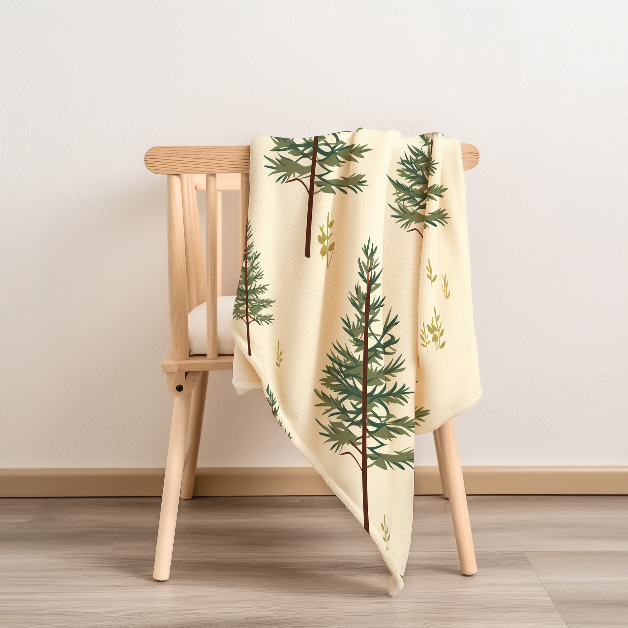 Pine Tree Blanket, One of a Kind, Nature Inspired Design, Soft and Cozy ...