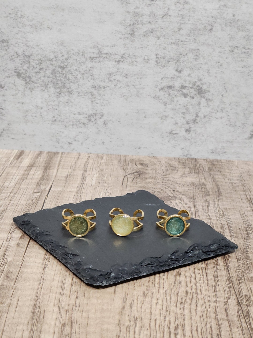 Handmade Resin Ring With Expandable Gold Hardware, Unique Jewelry ...