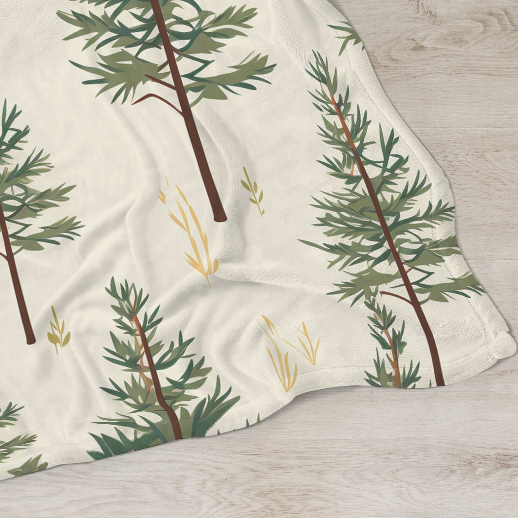 Pine Tree Blanket, One of a Kind, Nature Inspired Design, Soft and Cozy ...