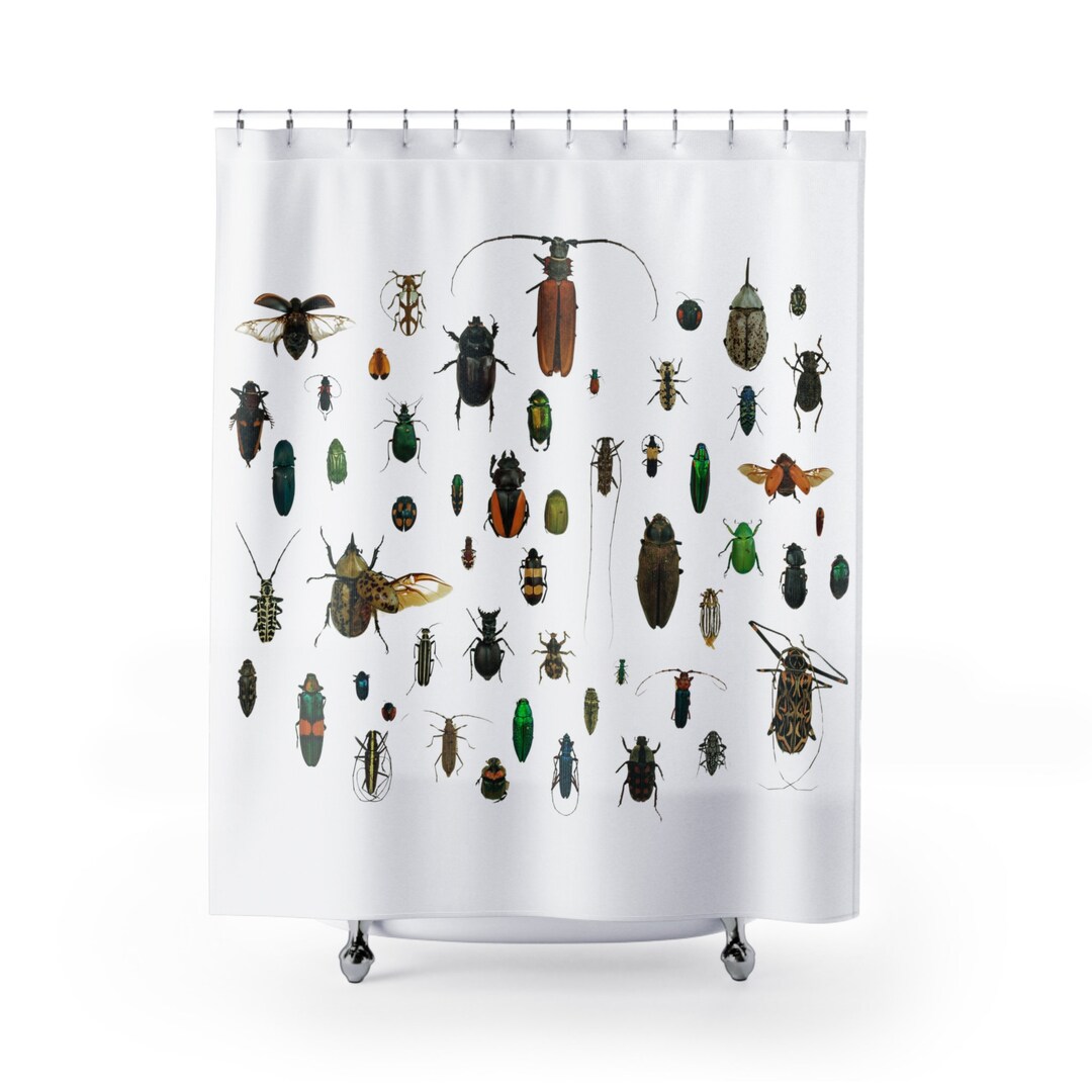 Bugs Shower Curtain, Insects, Nature Bath Decor, Bugs Ugh, I Love Bugs ...