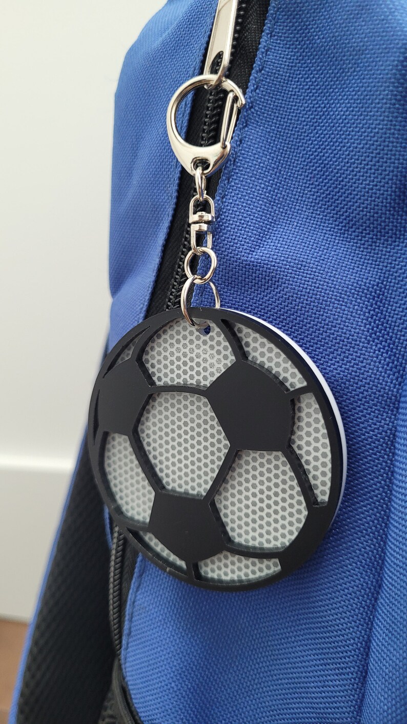 Reflective Soccer Ball Backpack Bag Tag, Sport Bag Safety Tag, Soccer ...