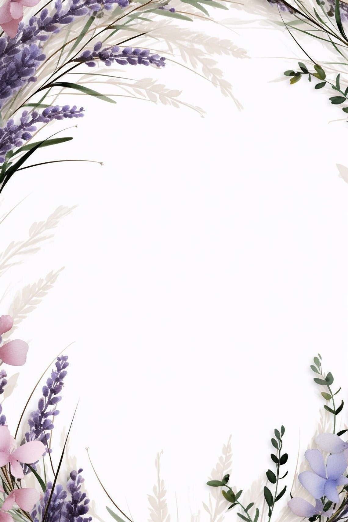 High Resolution Printable Greeting Card, Lavender 6. DIY Blank Template ...