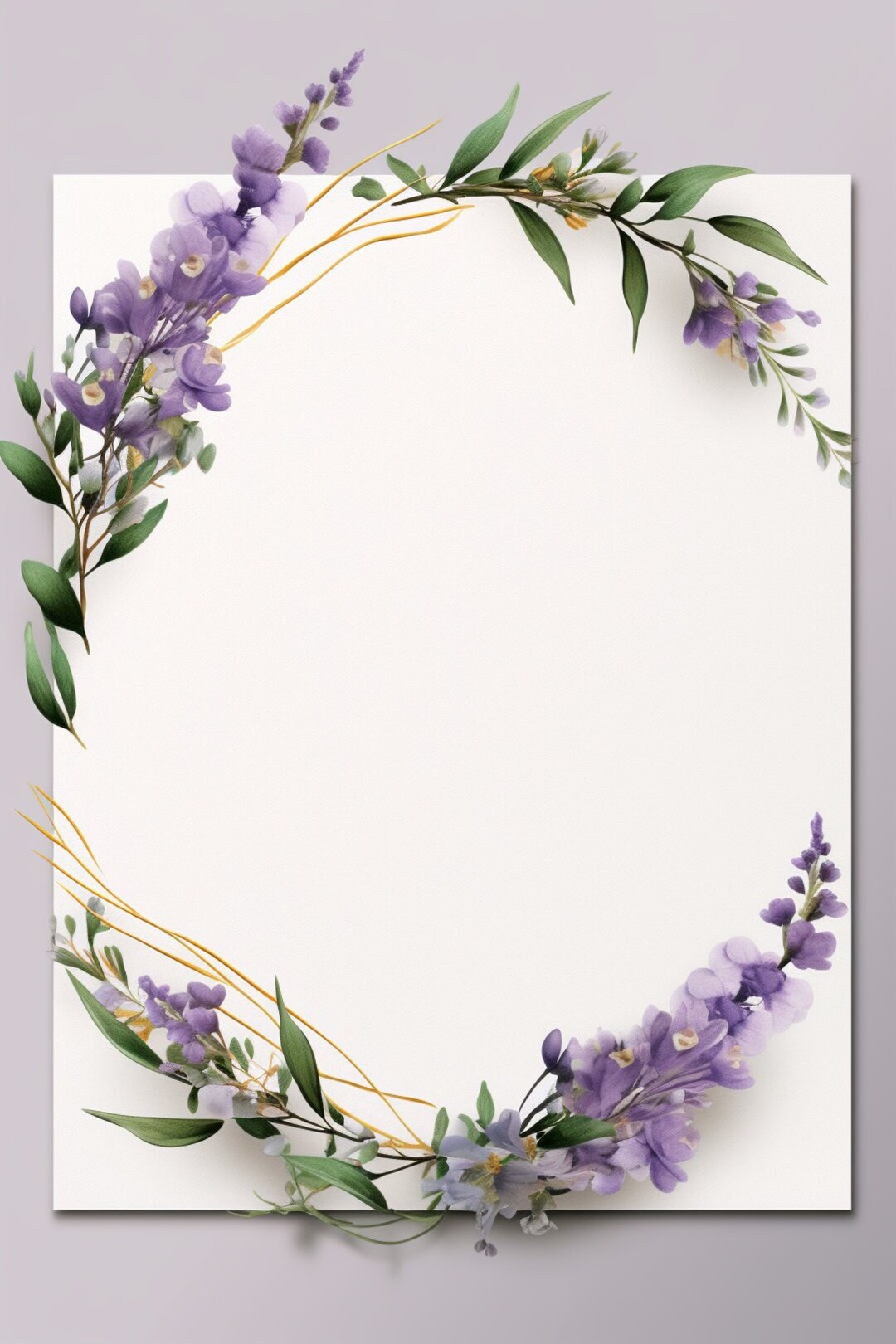 High Resolution Printable Greeting Card, Lavender 5. DIY Blank Template ...