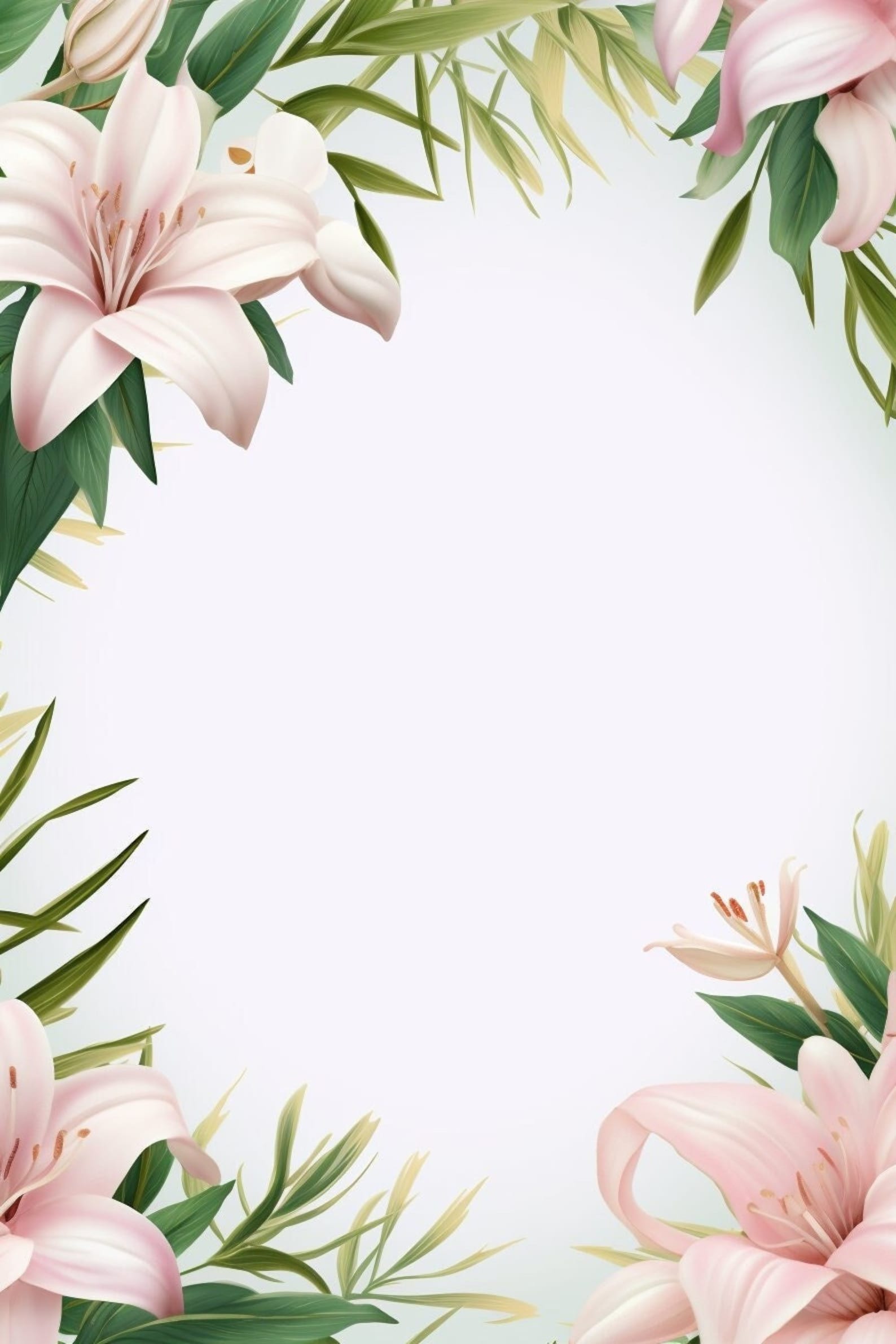 High Resolution Printable Greeting Card, Lilies 2. DIY Blank Template ...