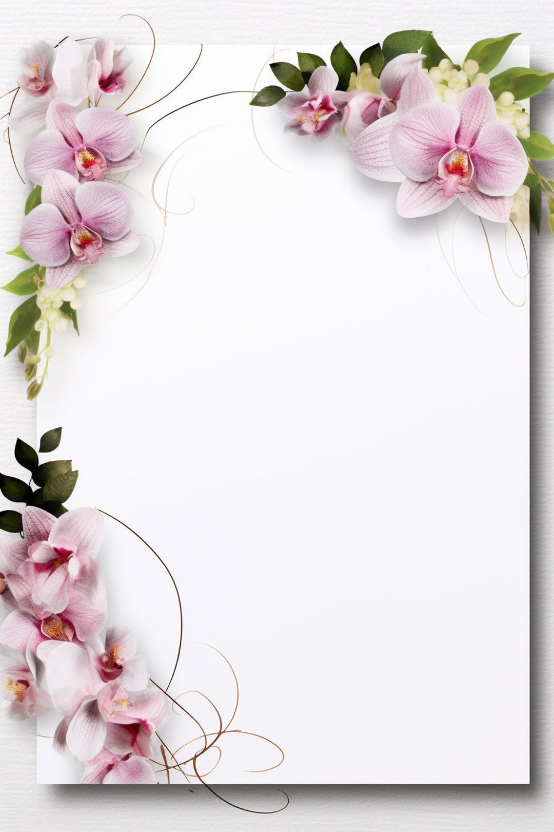 High Resolution Printable Greeting Card, Orchids 3. DIY Blank Template ...