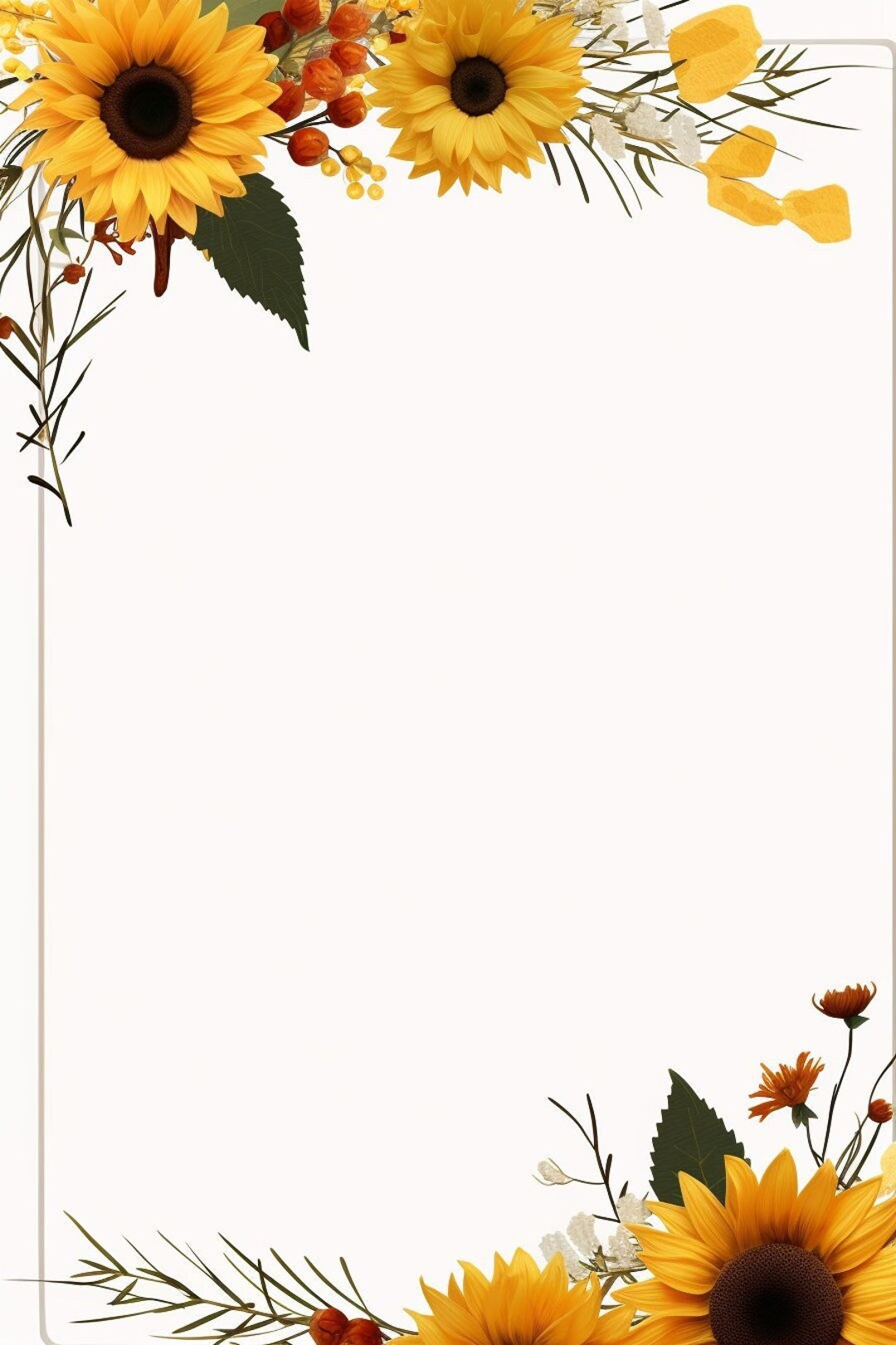 High Resolution Printable Greeting Card, Sunflower 1. DIY Blank ...