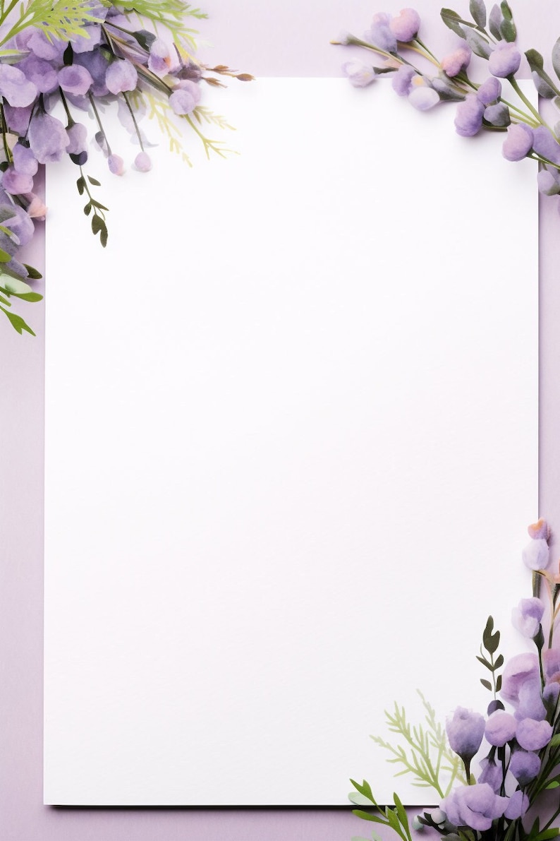 High Resolution Printable Greeting Card, Lavender 4. DIY Blank Template ...