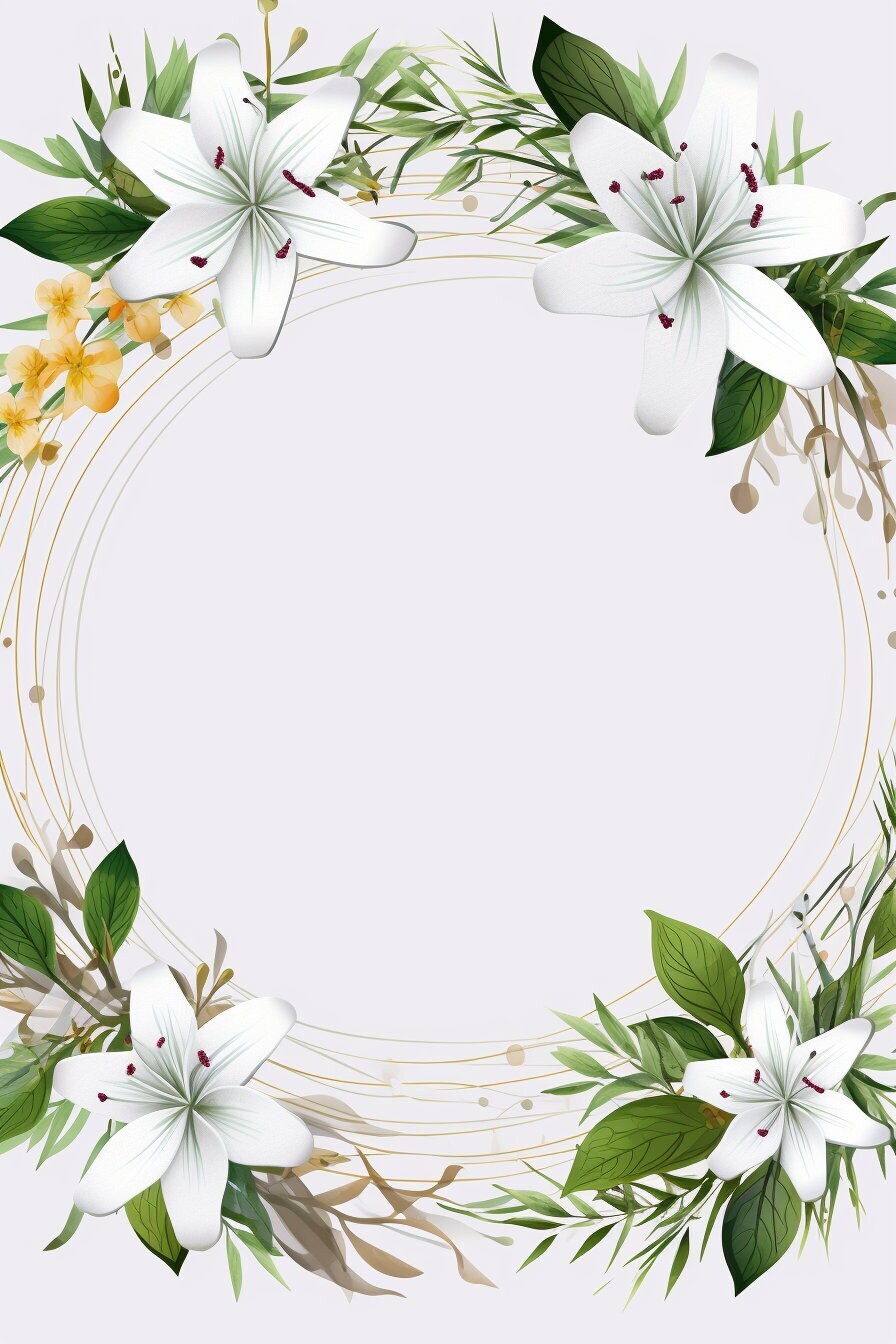 High Resolution Printable Greeting Card, Lilies 4. DIY Blank Template ...