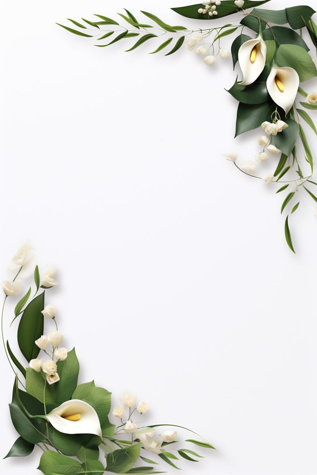 High Resolution Printable Greeting Card, Calla Lilies 8. DIY Blank ...