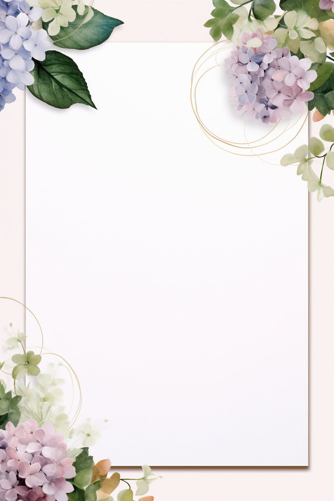 High Resolution Printable Greeting Card, Hydrangeas 2. DIY Blank ...