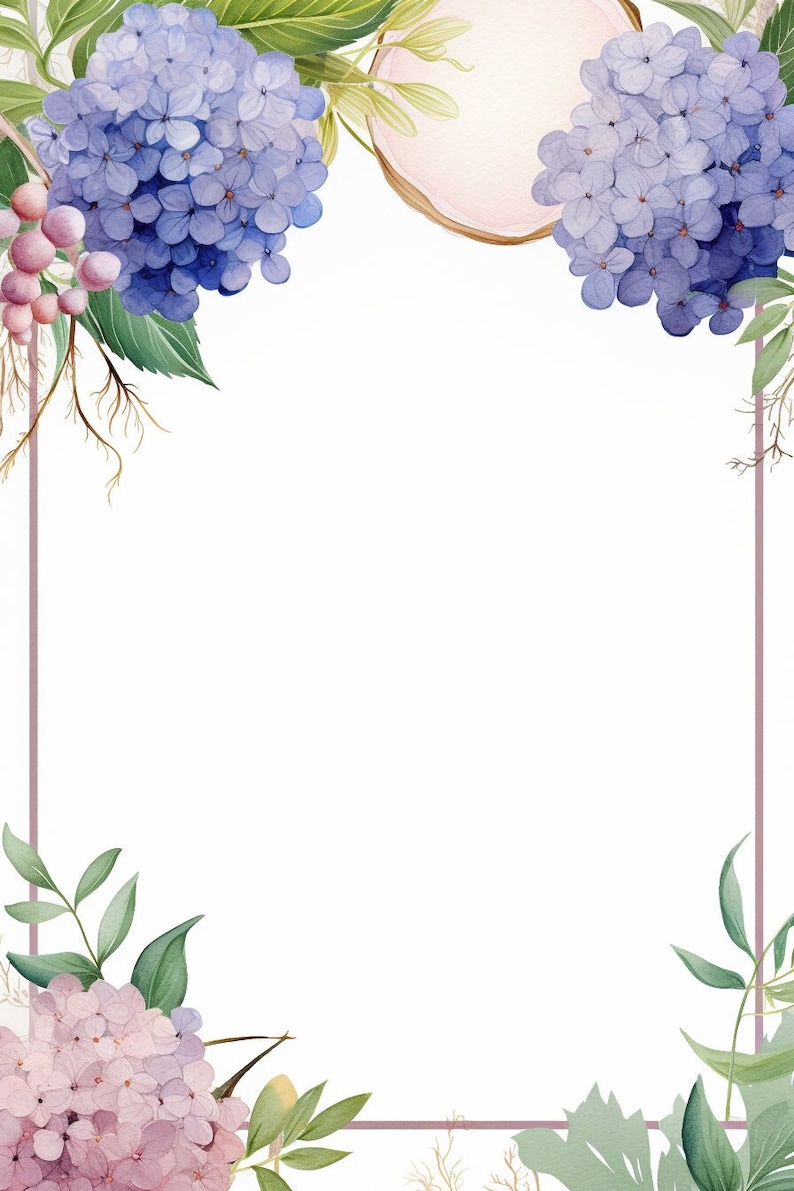 High Resolution Printable Greeting Card, Hydrangeas 5. DIY Blank ...