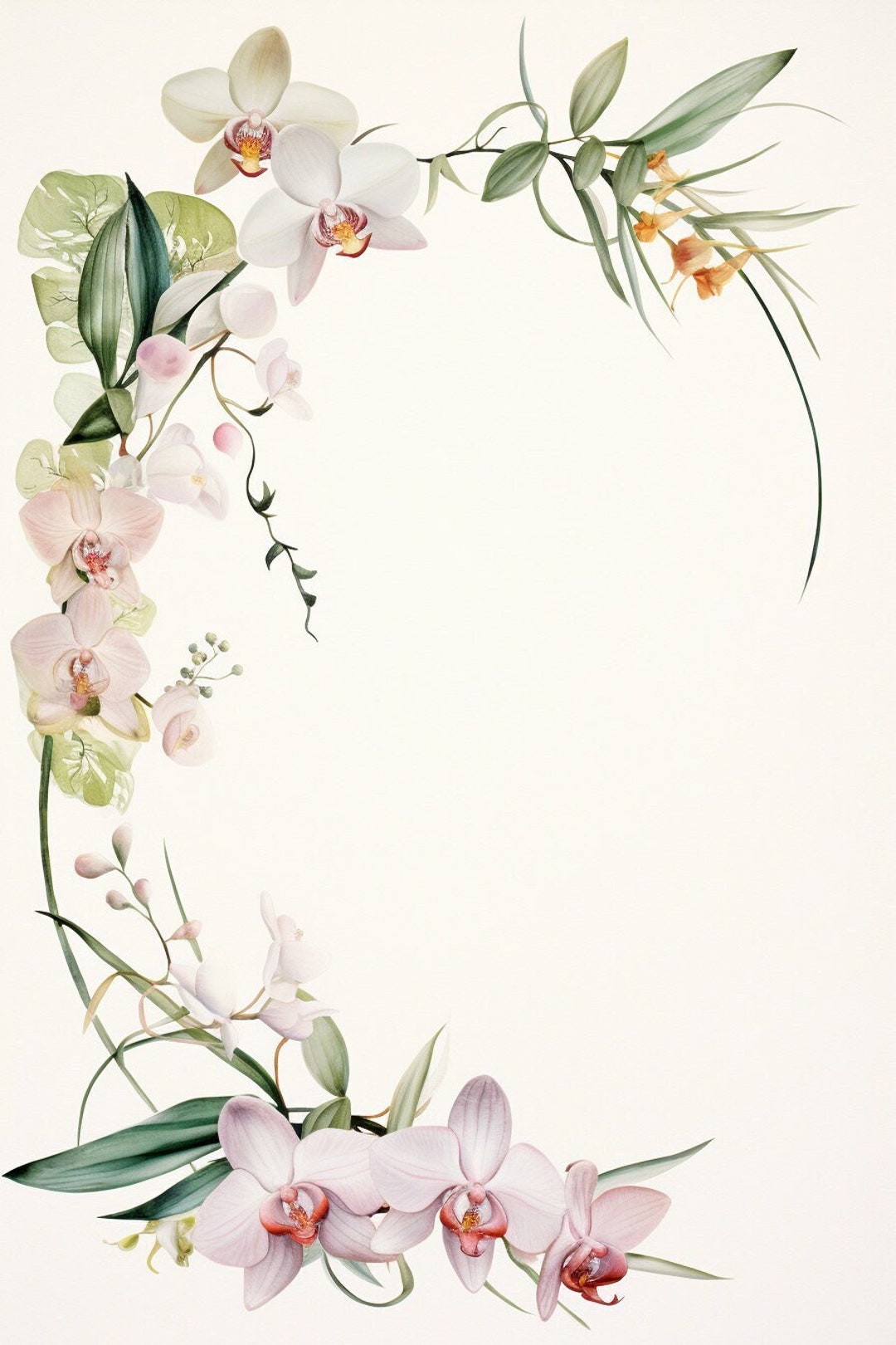 High Resolution Printable Greeting Card, Orchids 4. DIY Blank Template ...