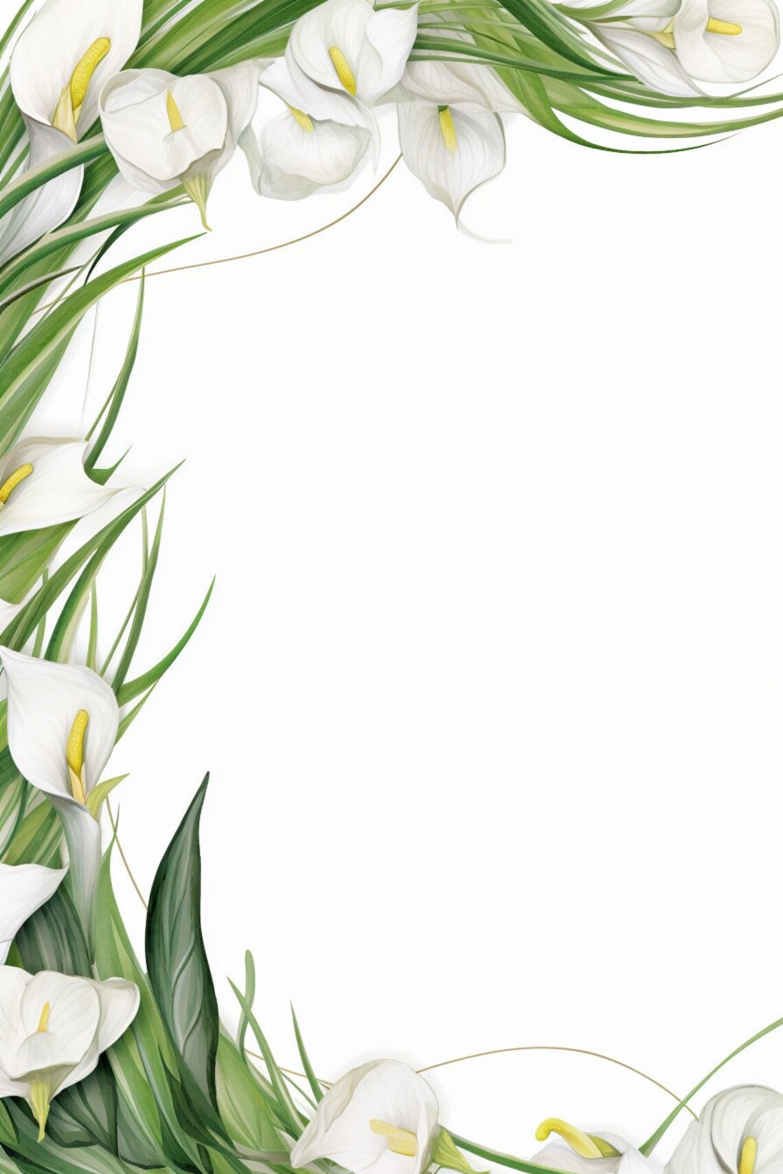 High Resolution Printable Greeting Card, Calla Lilies 2. DIY Blank ...