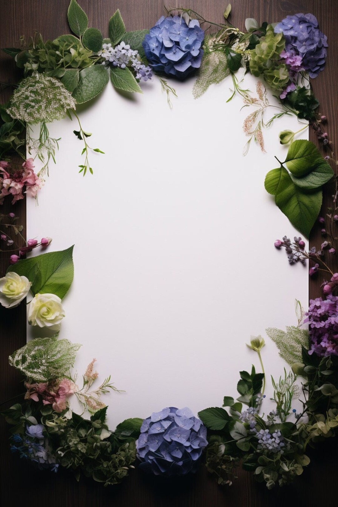 High Resolution Printable Greeting Card, Hydrangeas 3. DIY Blank ...