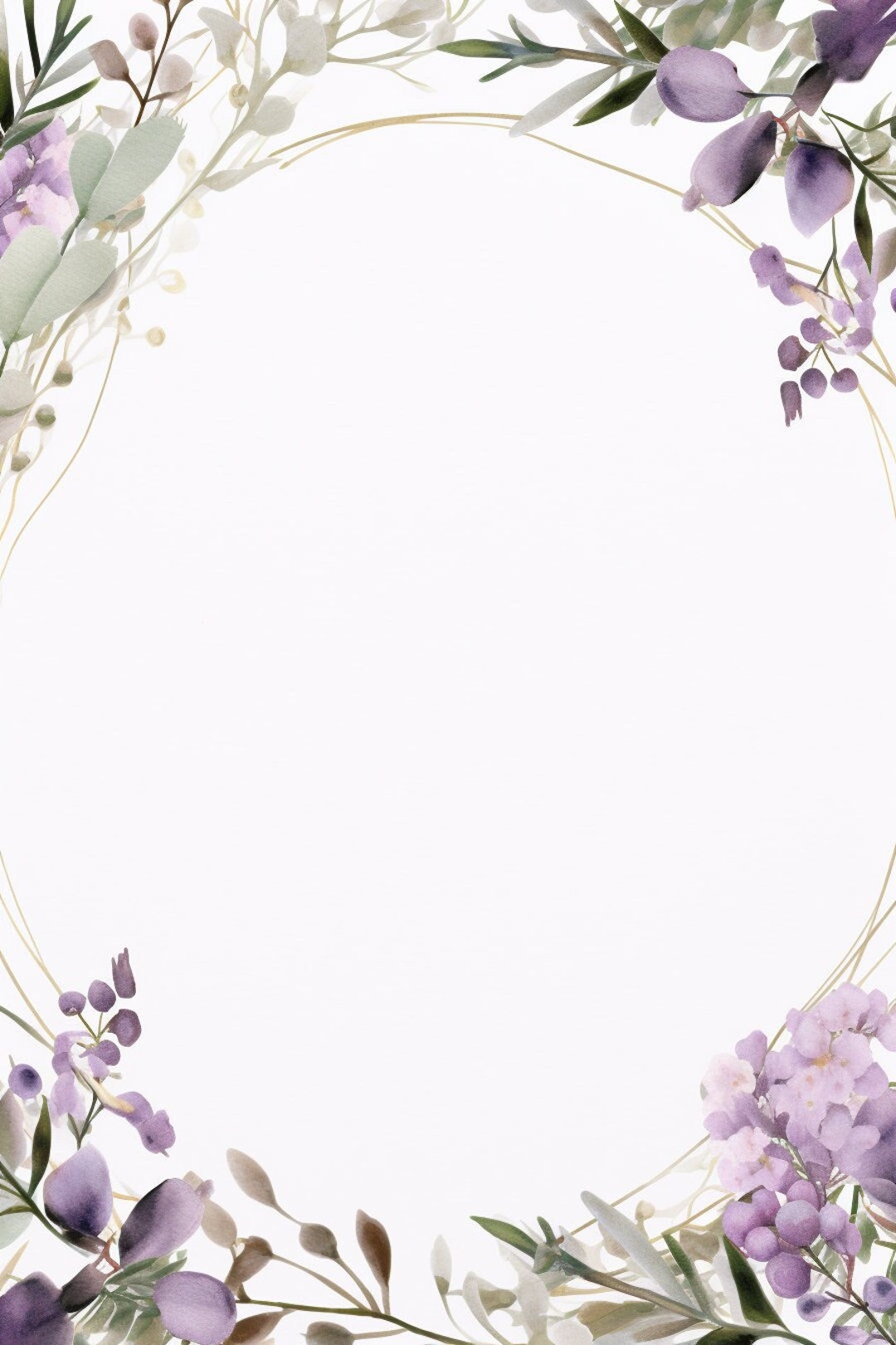 High Resolution Printable Greeting Card, Lavender 8. DIY Blank Template ...