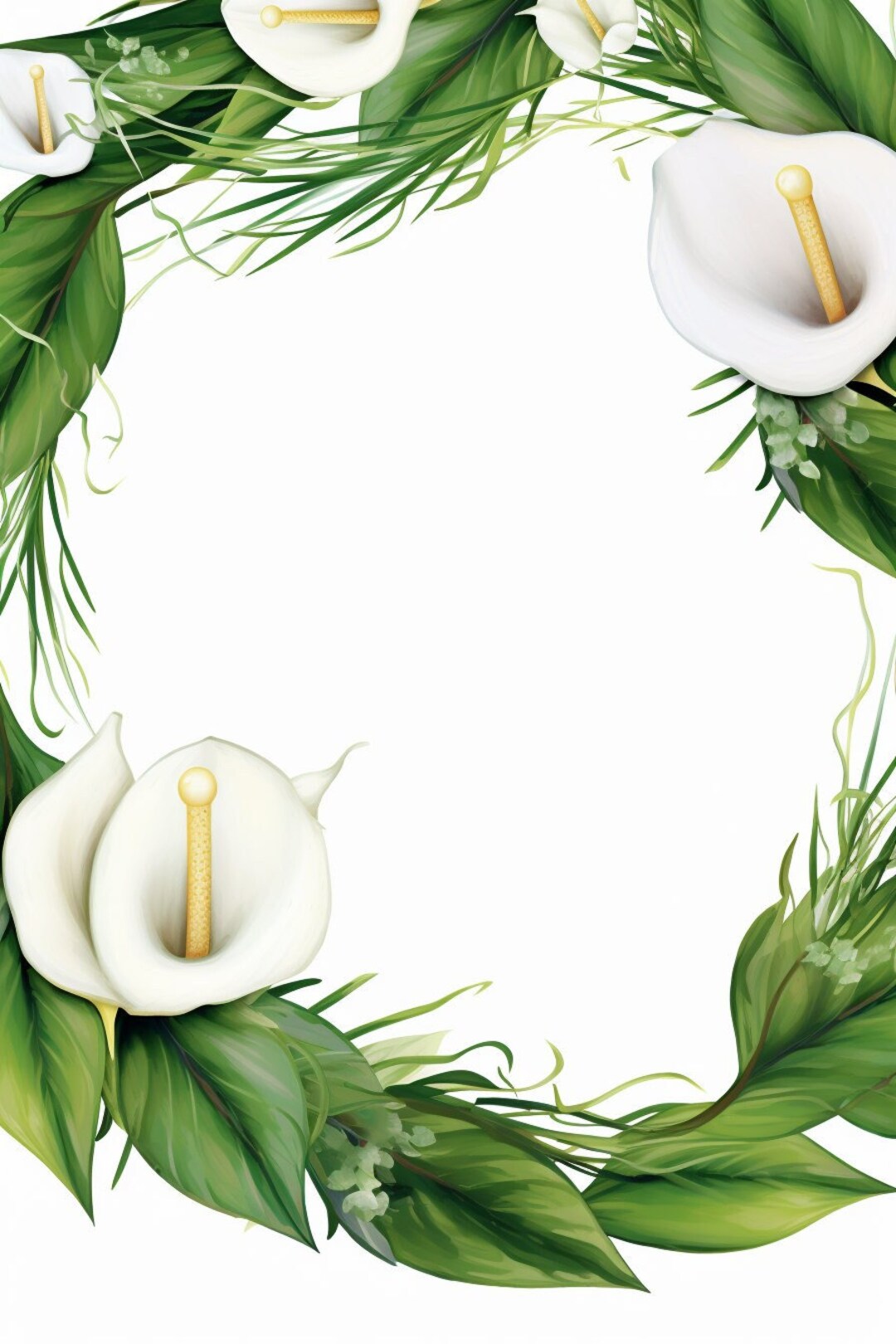 High Resolution Printable Greeting Card, Calla Lilies 6. DIY Blank ...