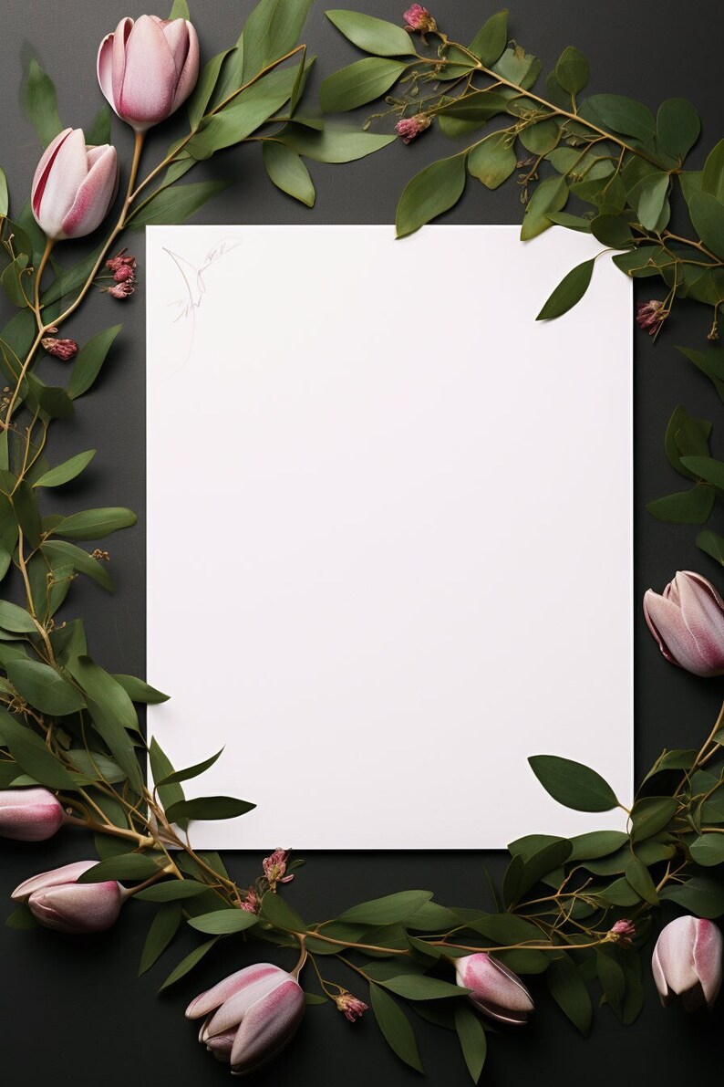 High Resolution Printable Greeting Card, Tulips 6. DIY Blank Greeting ...