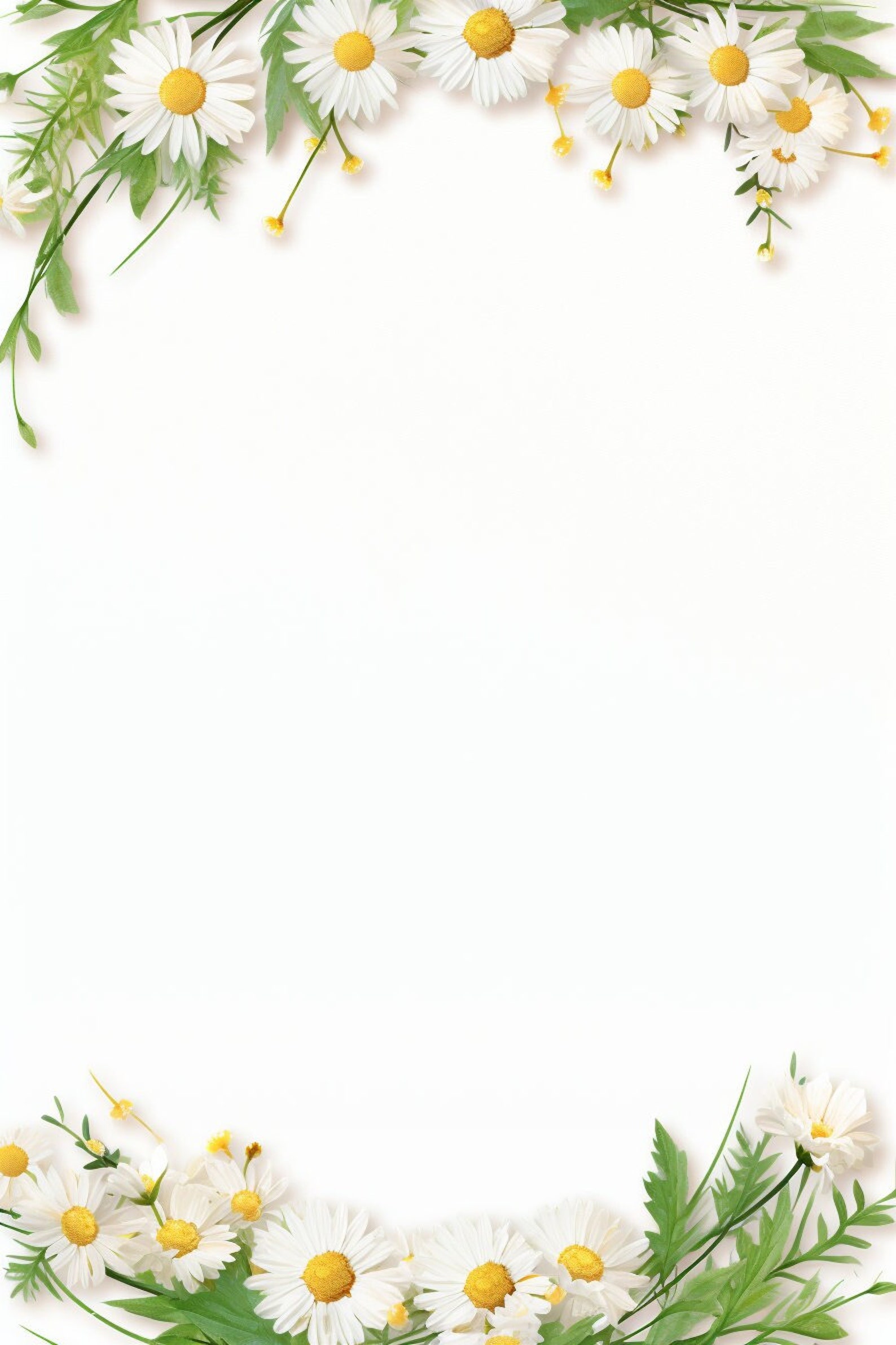 High Resolution Printable Greeting Card, Daisies 10. DIY Blank Template ...