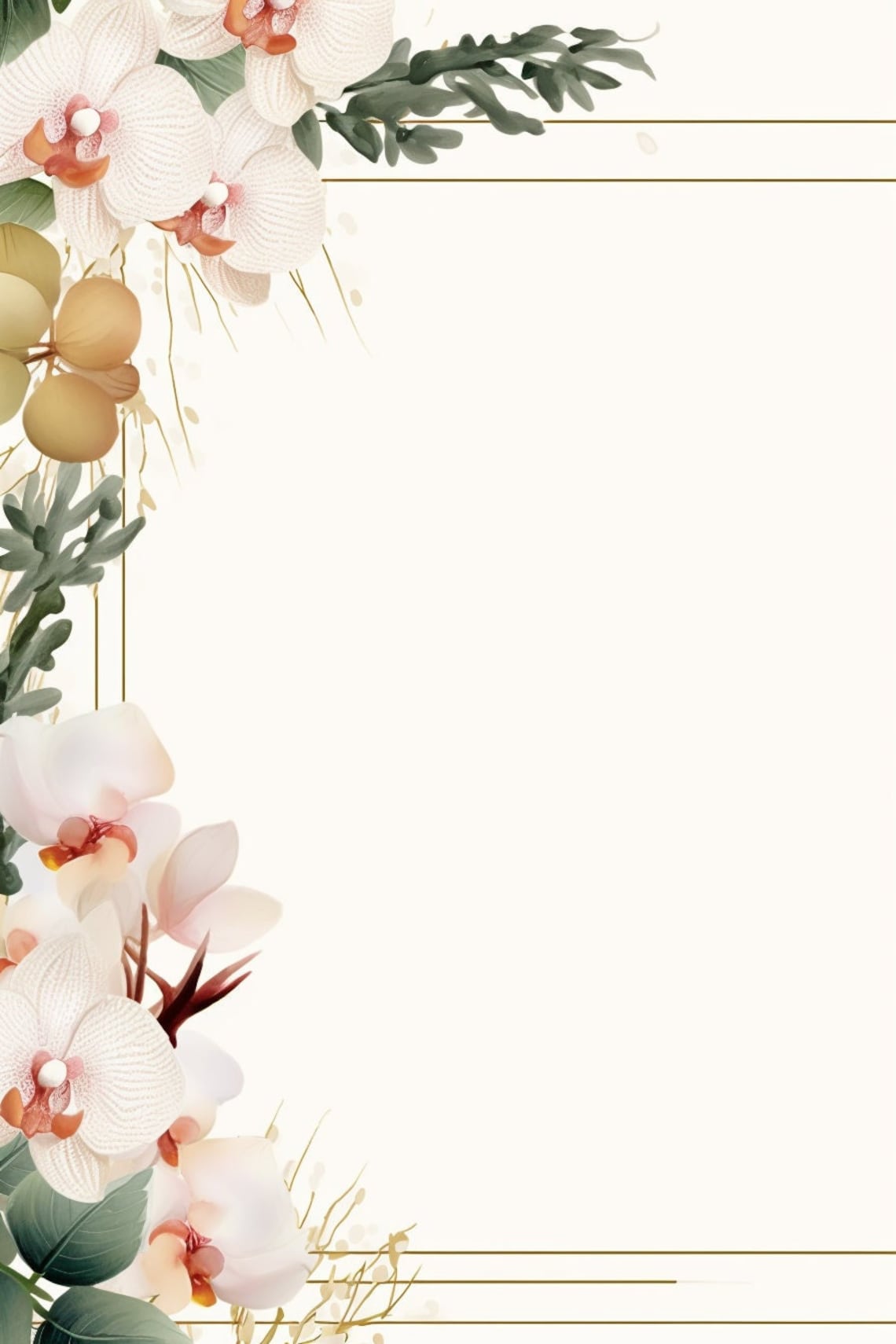 High Resolution Printable Greeting Card, Orchids 5. DIY Blank Template ...