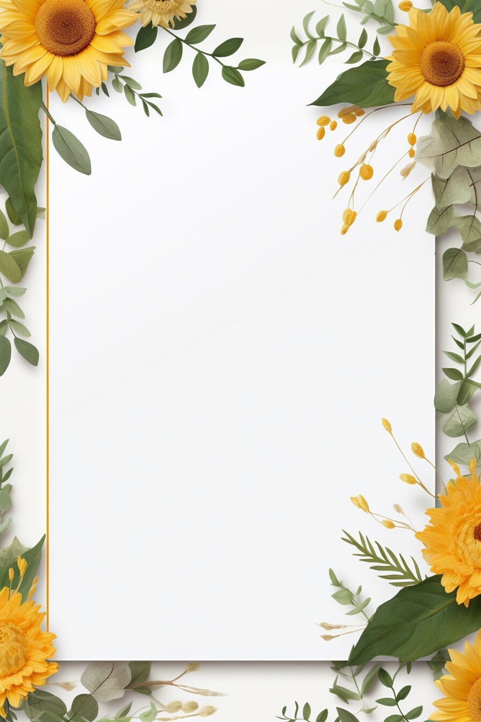 High Resolution Printable Greeting Card, Sunflower 3. DIY Blank ...