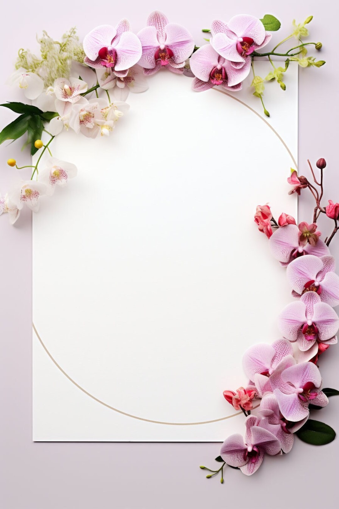 High Resolution Printable Greeting Card, Orchids 2. DIY Blank Template ...