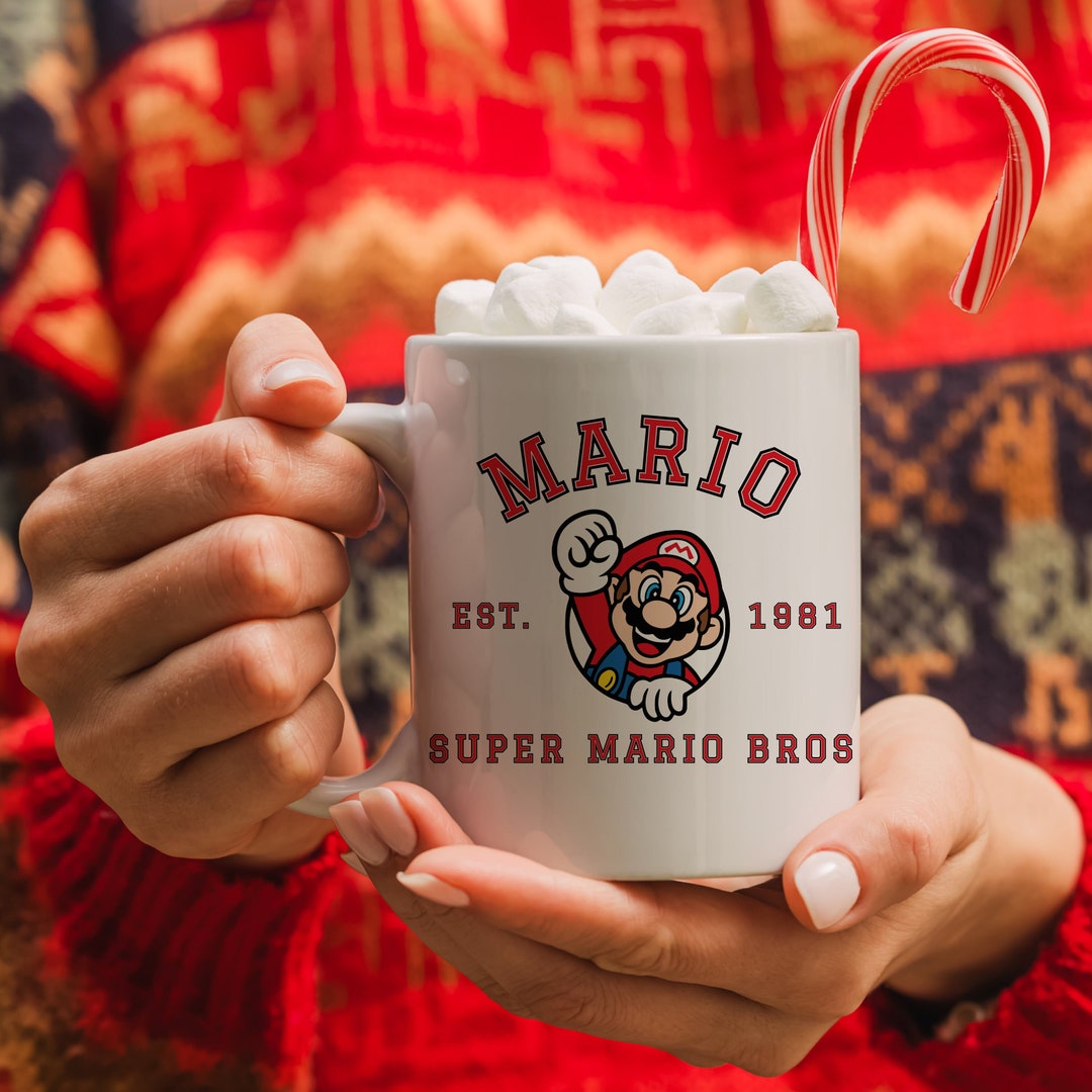 Mario Bros Mug, Kids Hot Cocoa Mug, Mario World Home Decor, Luigi ...