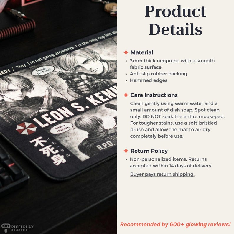 Resident Evil Gaming Mousepad, Large RE4 Mouse Pad, Japanese Anime ...