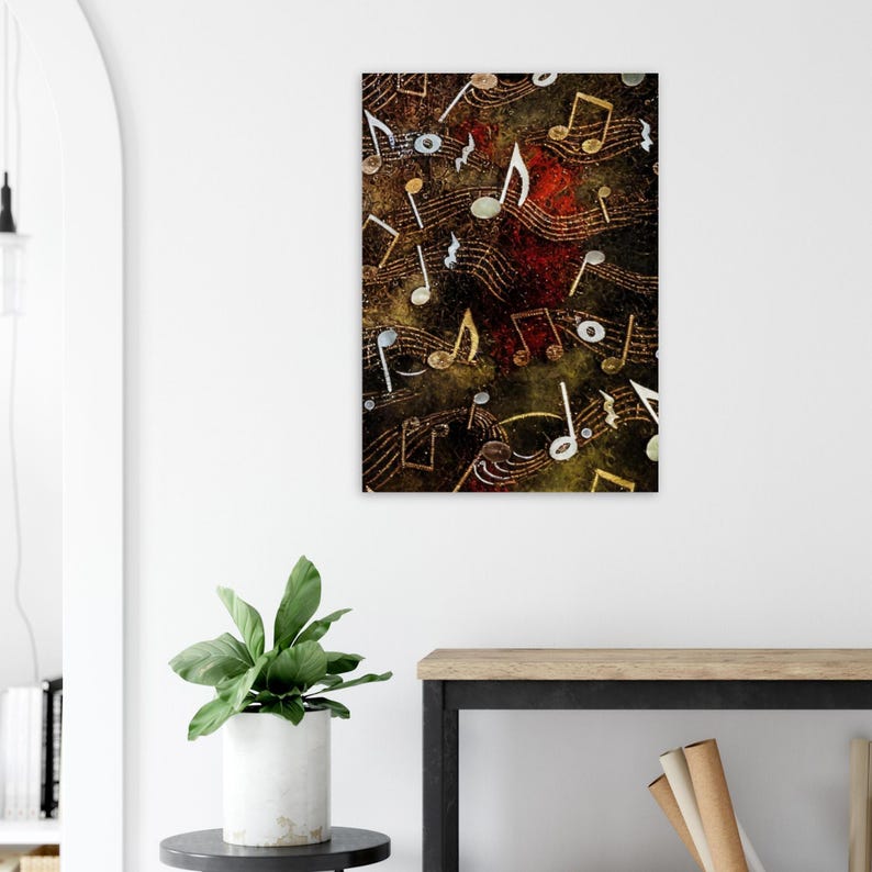 Whimsical Musical Notes Poster - Moody Art for Music Lovers - Semi ...
