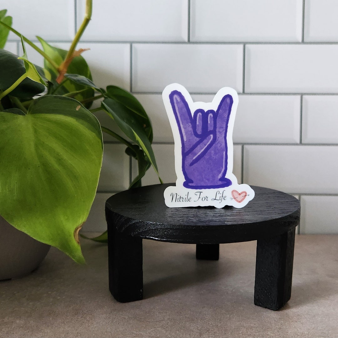 Nitrile for Life Gloves | Purple Gloves Sticker | Lab and Scene ...