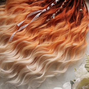 Wavy "fantastic Fox" Dreads Ombre Synthetic Dreadlock Extensions Hair ...