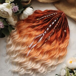 Wavy "fantastic Fox" Dreads Ombre Synthetic Dreadlock Extensions Hair ...