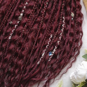 Set "burgundy" Curly Synthetic Crochet Dreadlock Hair Extensions Boho ...
