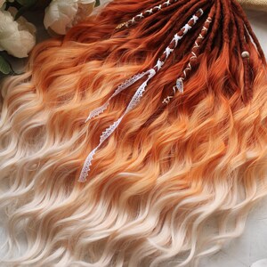 Wavy "fantastic Fox" Dreads Ombre Synthetic Dreadlock Extensions Hair ...