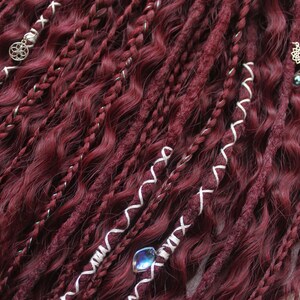 Set "burgundy" Curly Synthetic Crochet Dreadlock Hair Extensions Boho ...