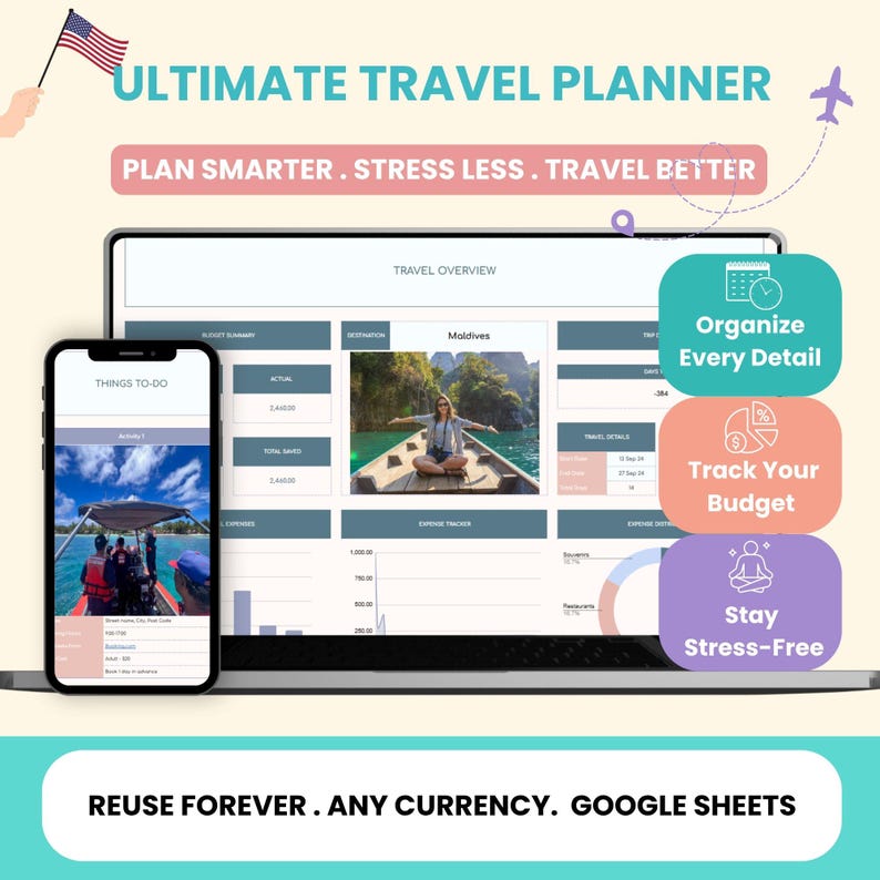 Travel Planner Template Vacation Planner Kids Travel Planner ...