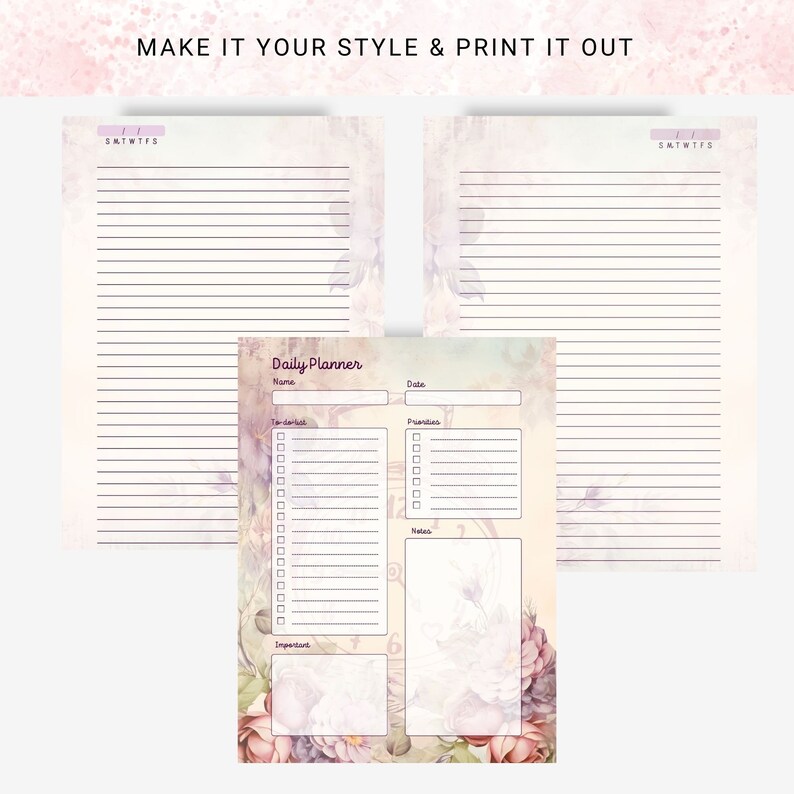 Editable Calendar 2024 Calendar Editable Template Floral 2024 Calendar ...