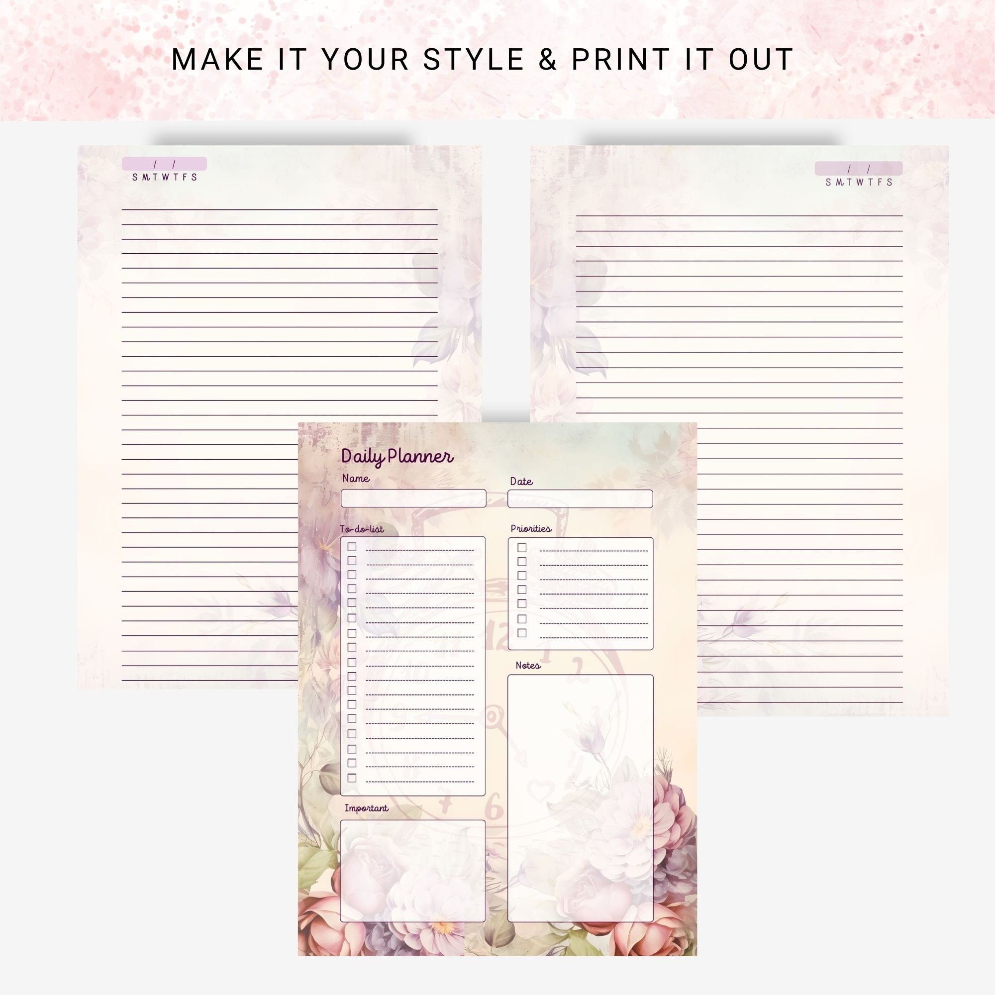 Editable Calendar 2024 Calendar Editable Template Floral 2024 - Etsy