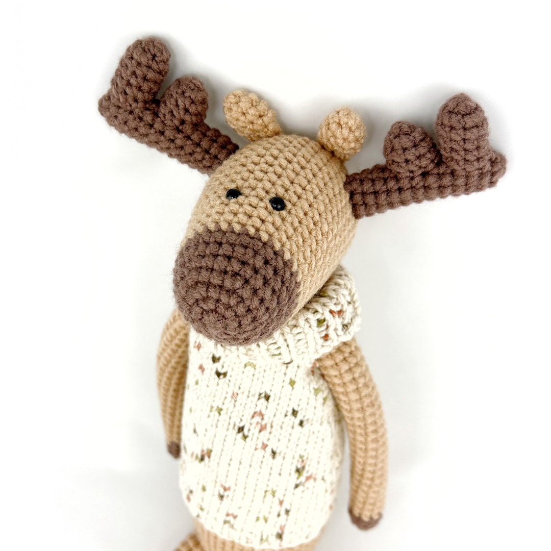 The Crocheted Moose in a Vest - Etsy