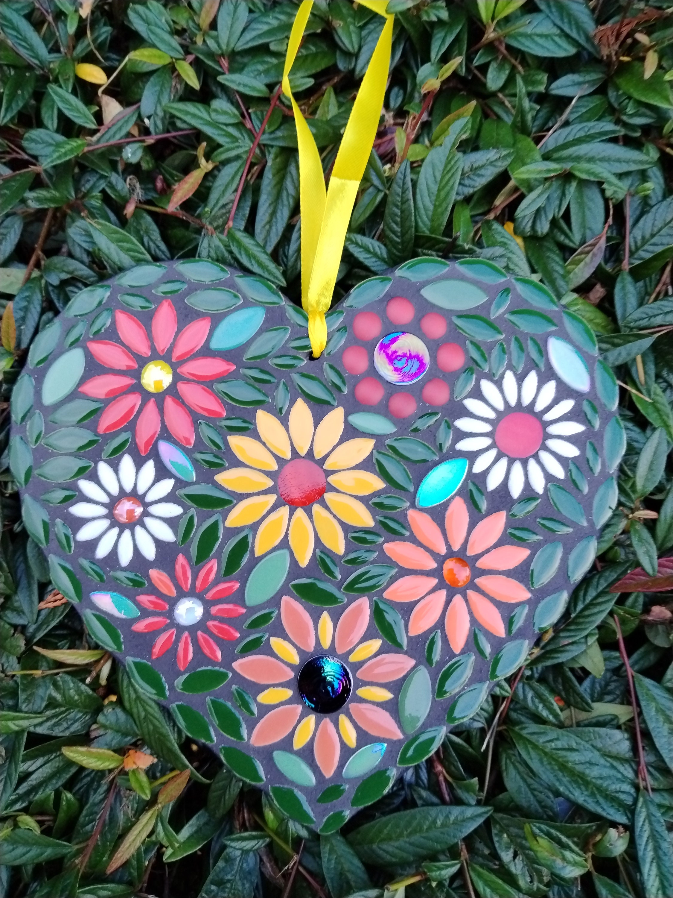 Spring Heart Handmade Mosaic Heart Floral Art Wall Art - Etsy