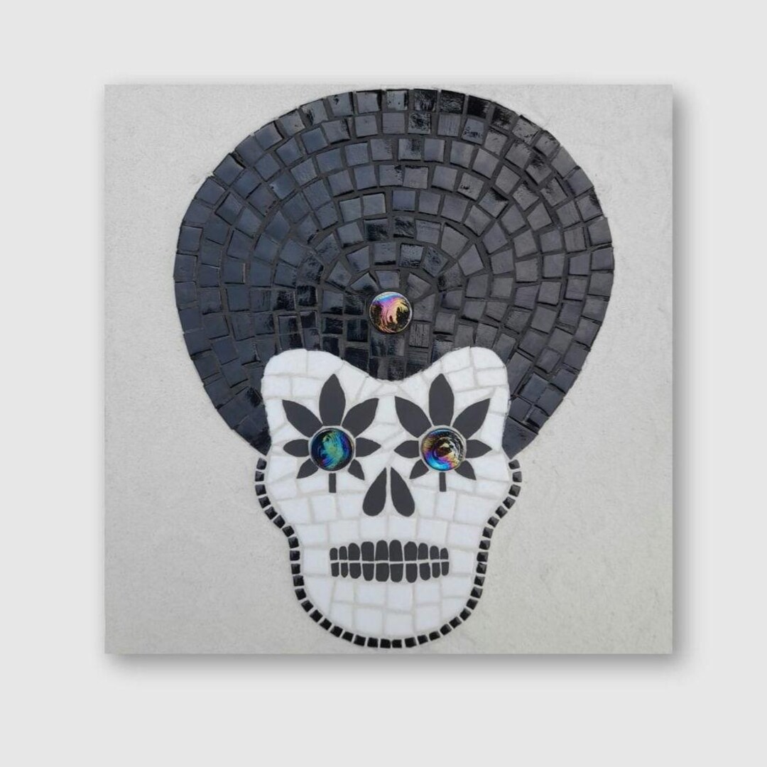 Afro Skull Mosaic Art, Day of the Dead Art, Halloween Artwork, Día De ...